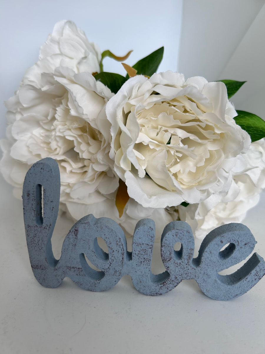 Blue Love Word Decor – Moonlight Chateau Homewares